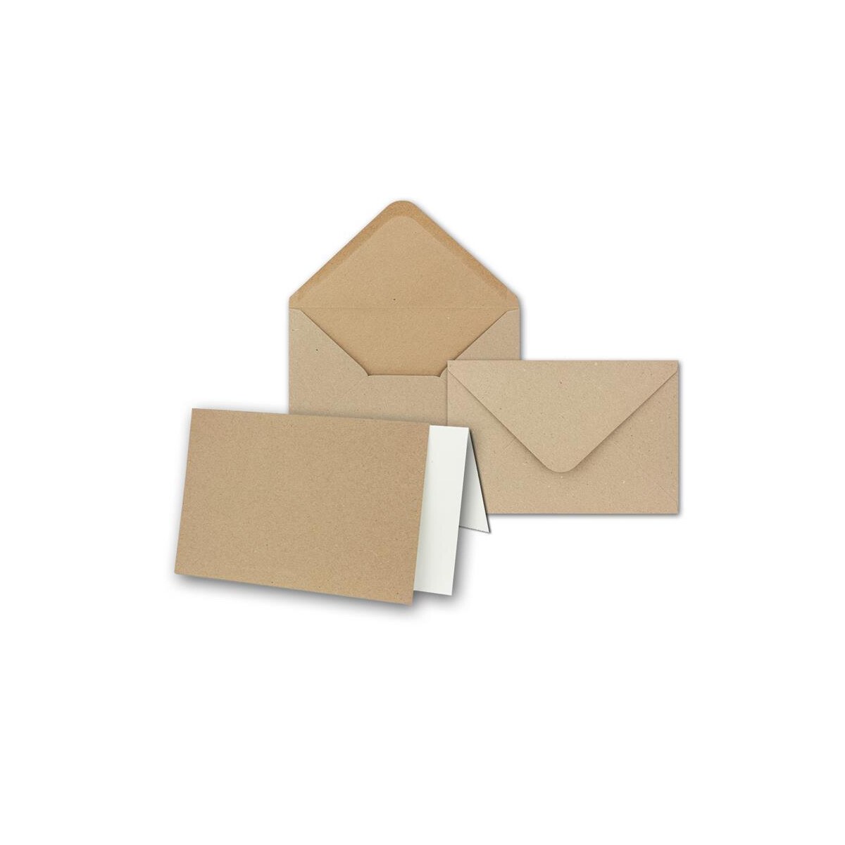 Kraftpapier-Karten - ca. B6 inklusive Briefumschläge & Einlegeblätter ...